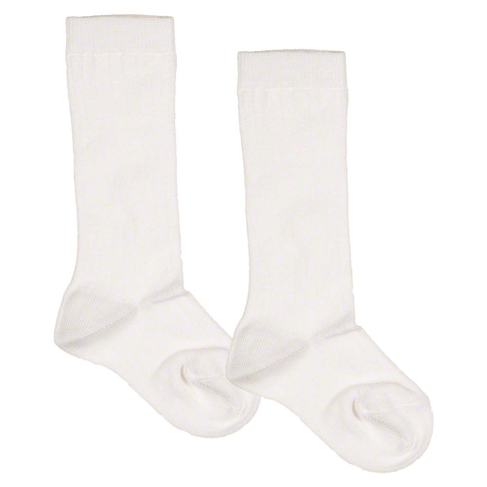 Meia Pata Fine Ribbed Knee Sock - White.