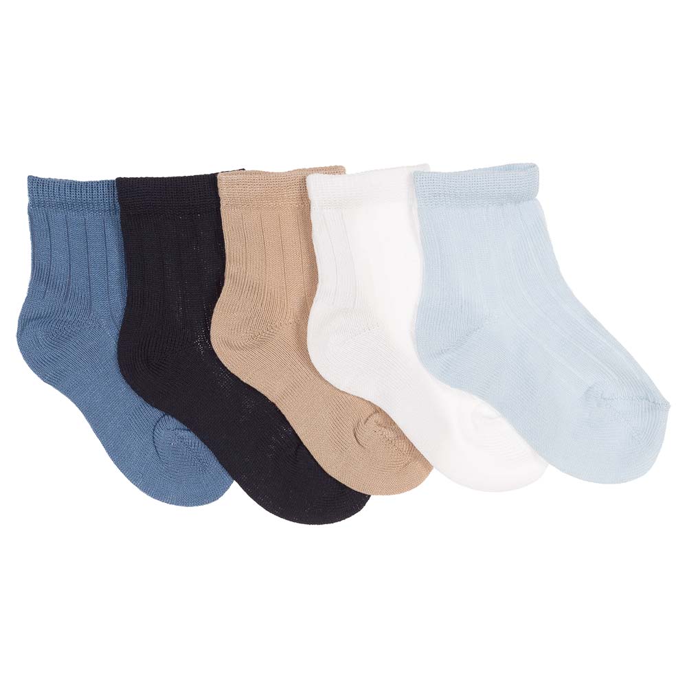 Meia Pata Boys Traditional Ribbed Ankle Sock- Beige. Children's ...