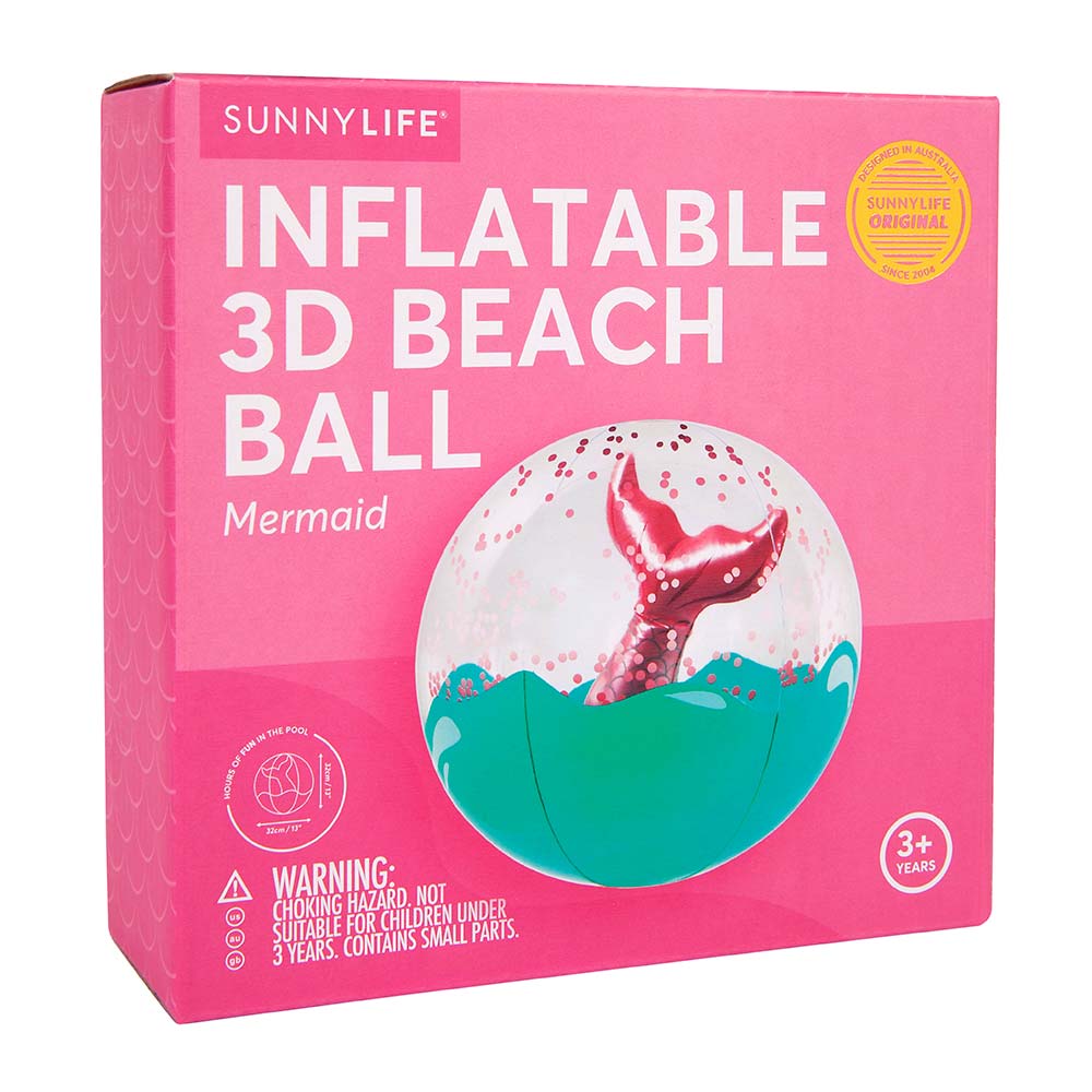 Sunnylife Inflatable 3D Beach Ball - Mermaid. Children's Designer ...
