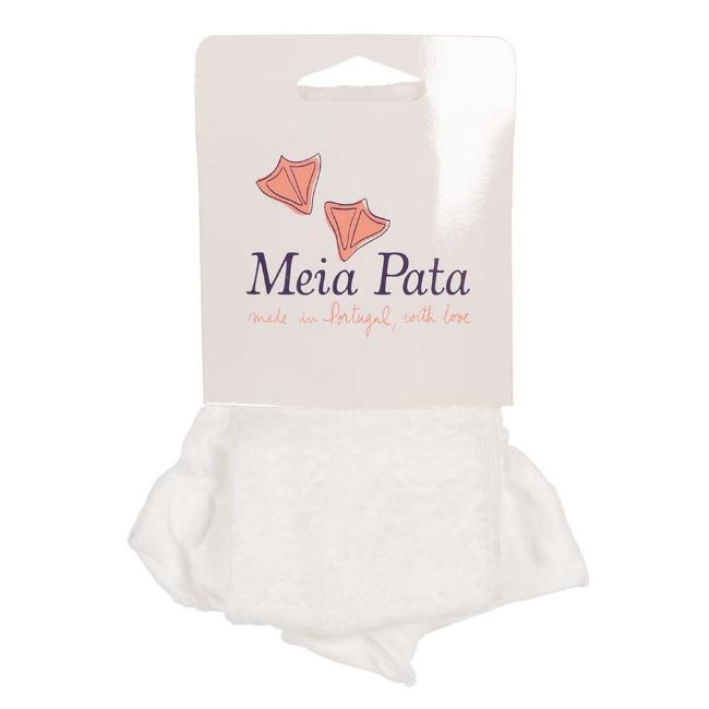 Meia Pata Girls Microfibre Lacy Tights - White.