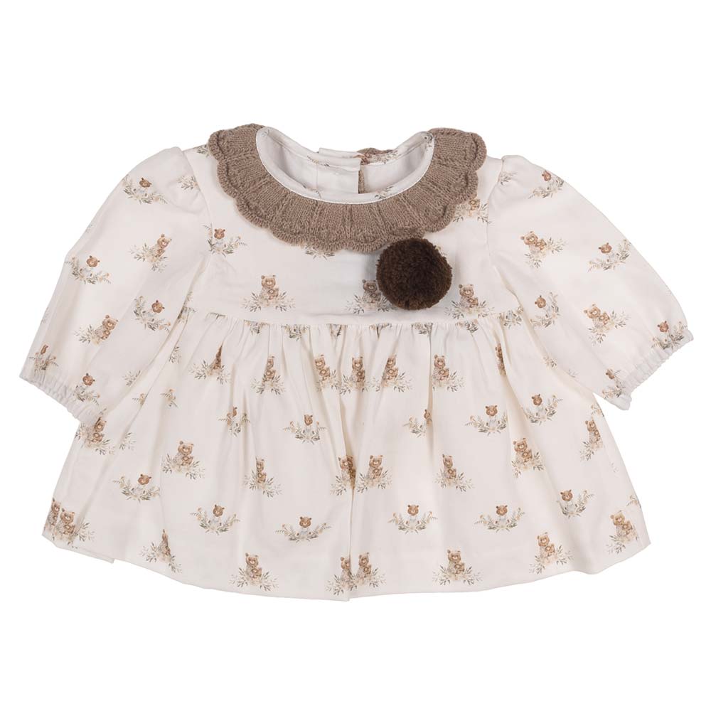 Foque Baby Girls Bear Print Dress & Pants Set - Ivory Beige. Children's ... Foque Baby Girls Bear Print Dress & Pants Set - Ivory Beige. Children's ...