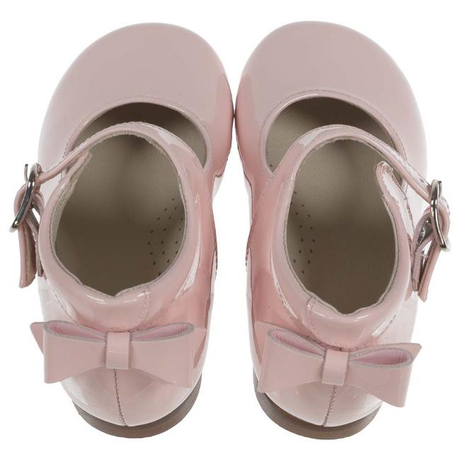 Panache Baby Girls High Back Bow Shoe - Strawberry Pink Patent.