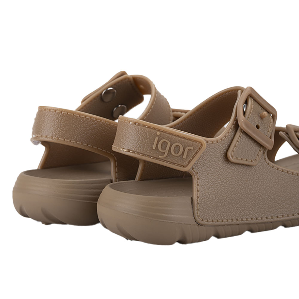 Igor Maui MC Self Coloured Triple Strap Sandal - Taupe Beige. Children ...