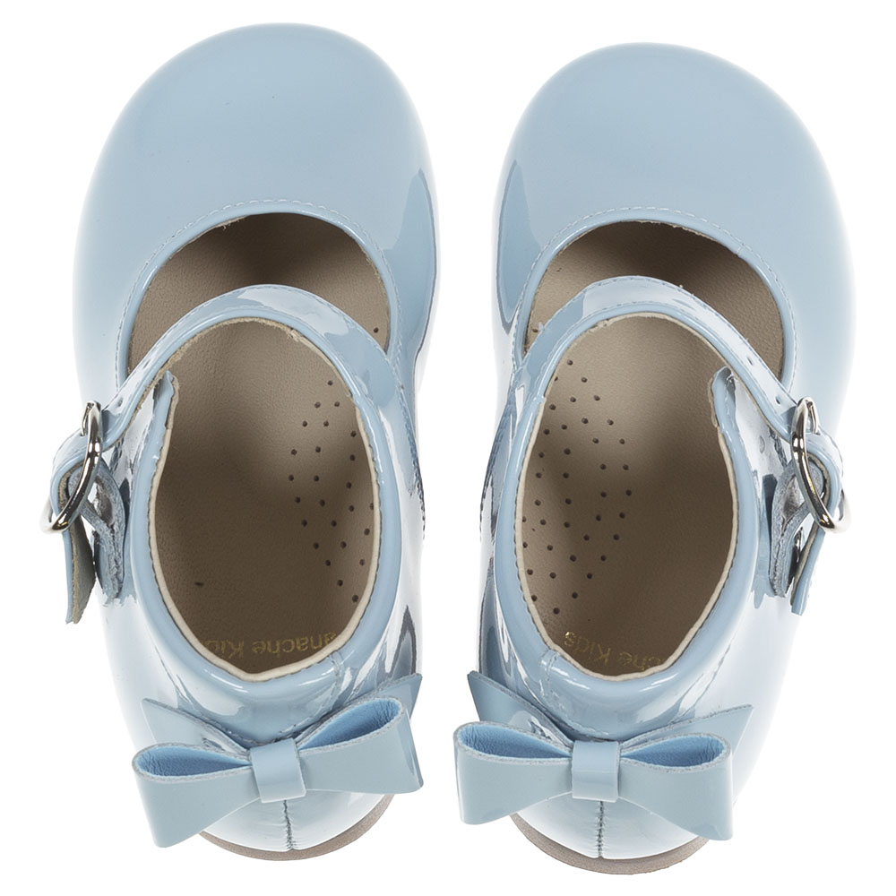 Panache Baby Girls High Back Bow Shoe - Pale Blue Patent. Children's ...