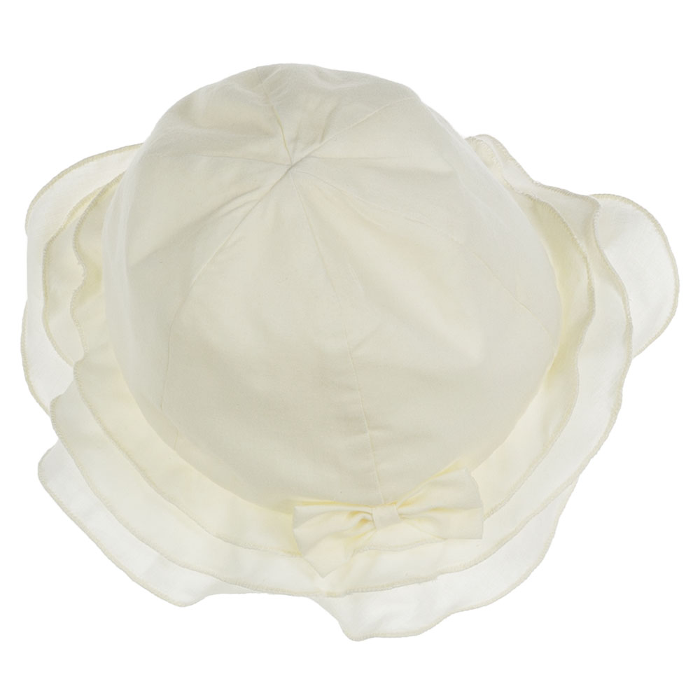 Sarah Louise Girls Ruffle Bow Polycotton Sunhat - Lemon. Children's ...