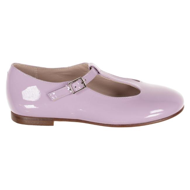 Panache Girls T Bar Pump - Lilac Patent.