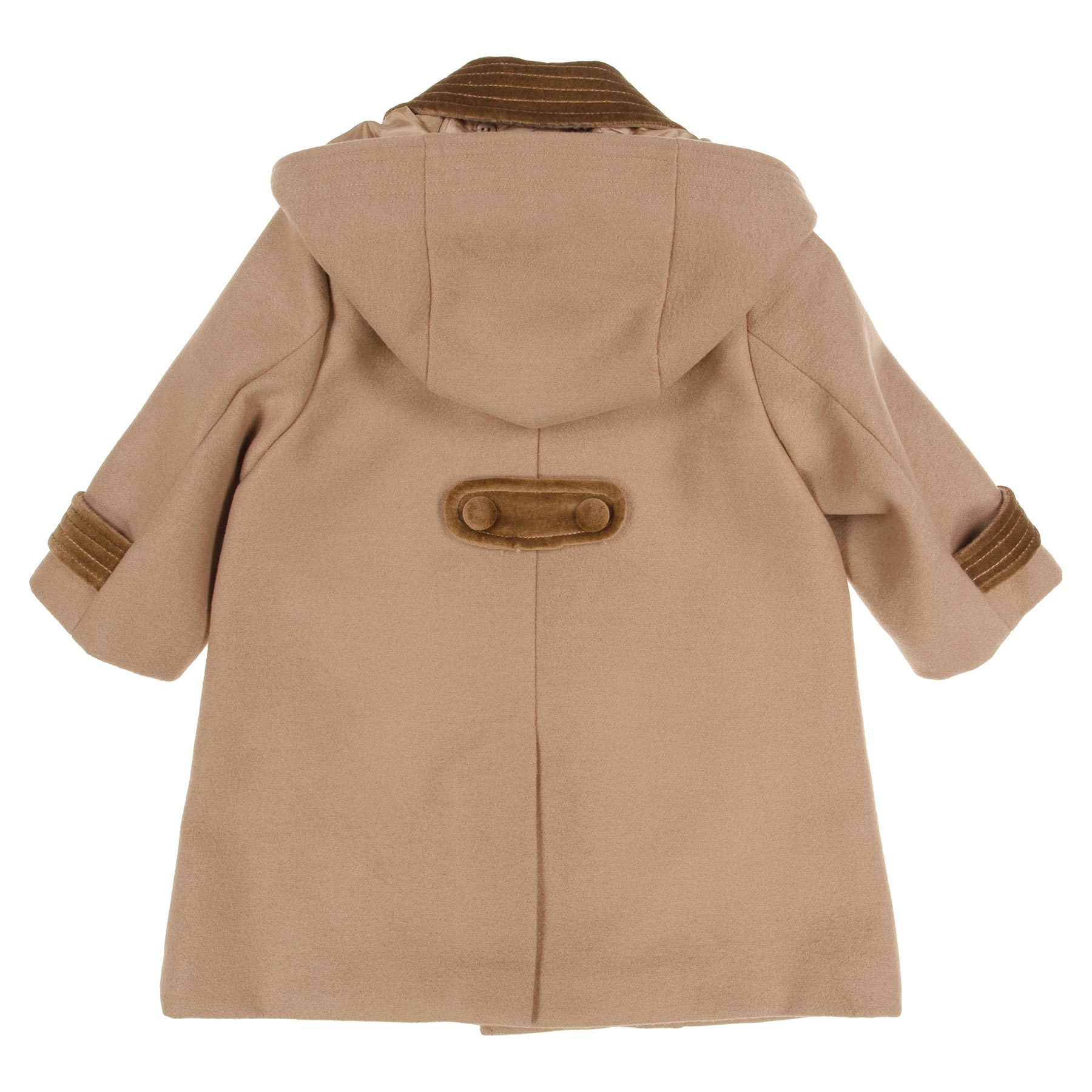 Sarah Louise Boys Traditional Winter Coat With Detachable Hood - Camel.