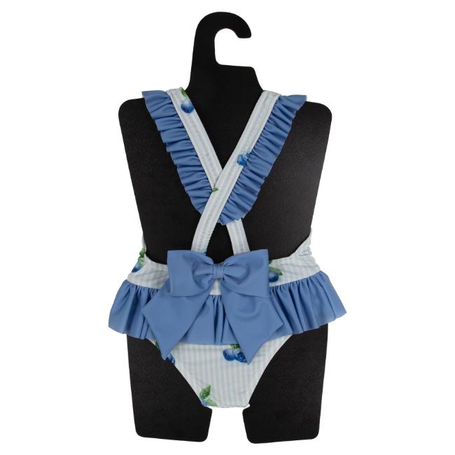 Meia Pata Girls Blueberries Ravello Swimsuit - White Blue.