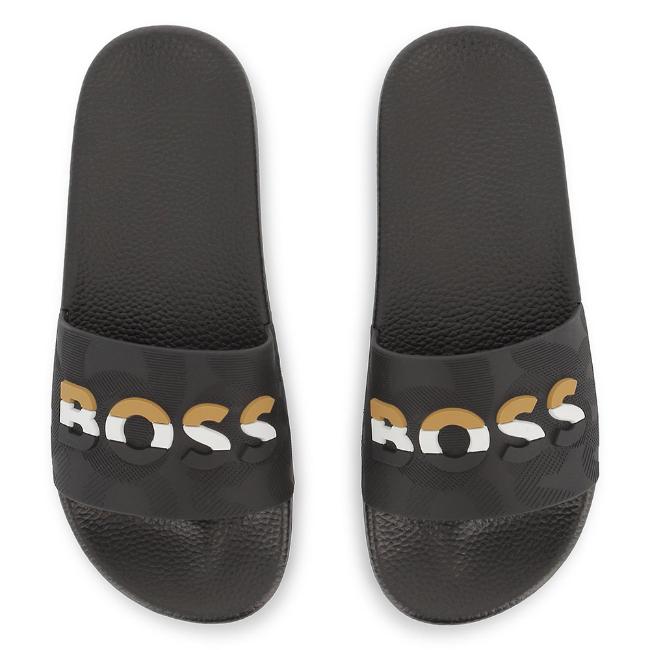 BOSS Boys Classic Logo Sliders - Black.