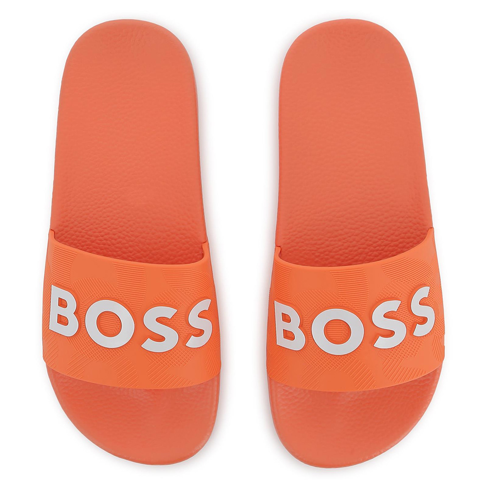 BOSS Boys Classic Logo Sliders - Orange.