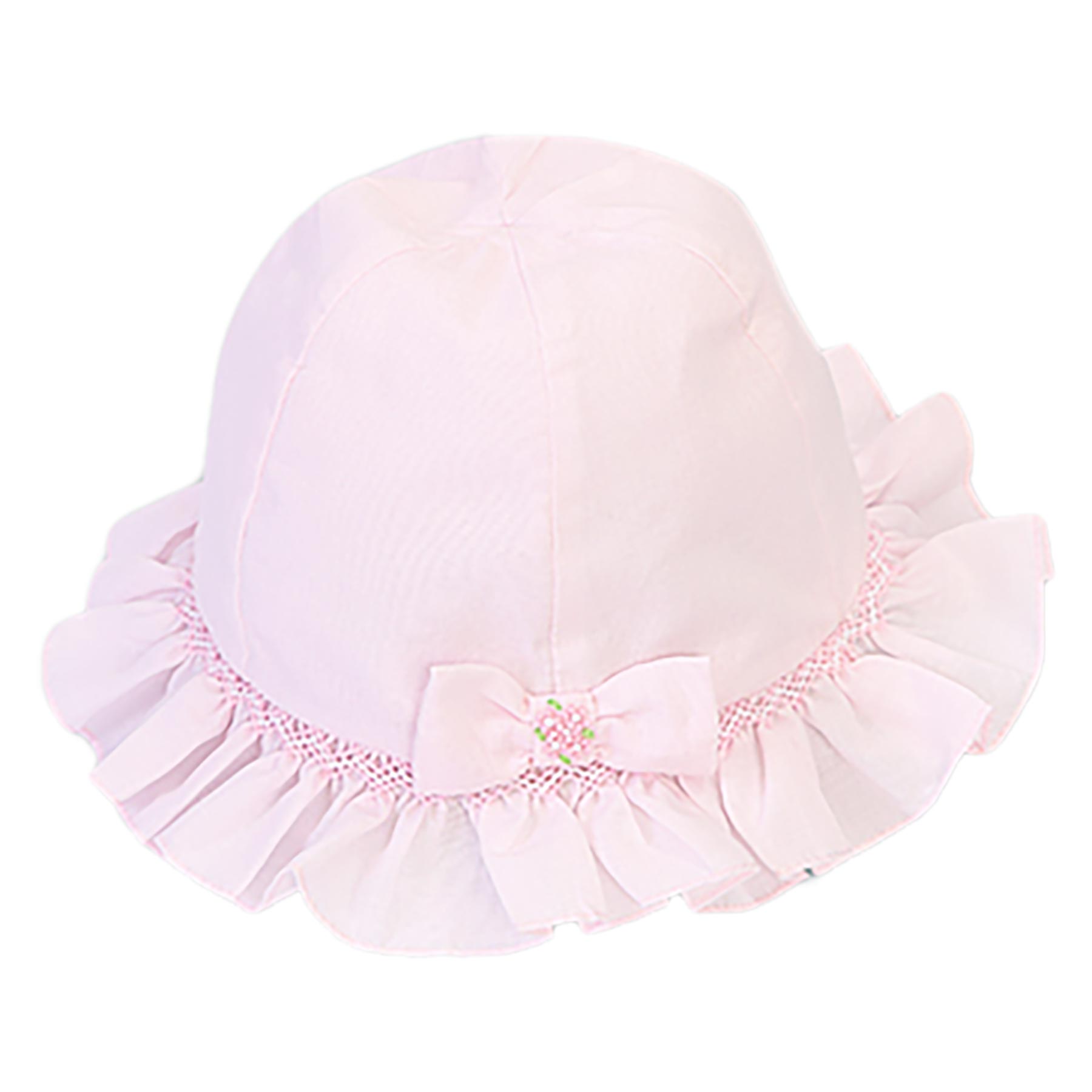 Sarah Louise Girls Ruffle Sunhat With Bow - Pink.