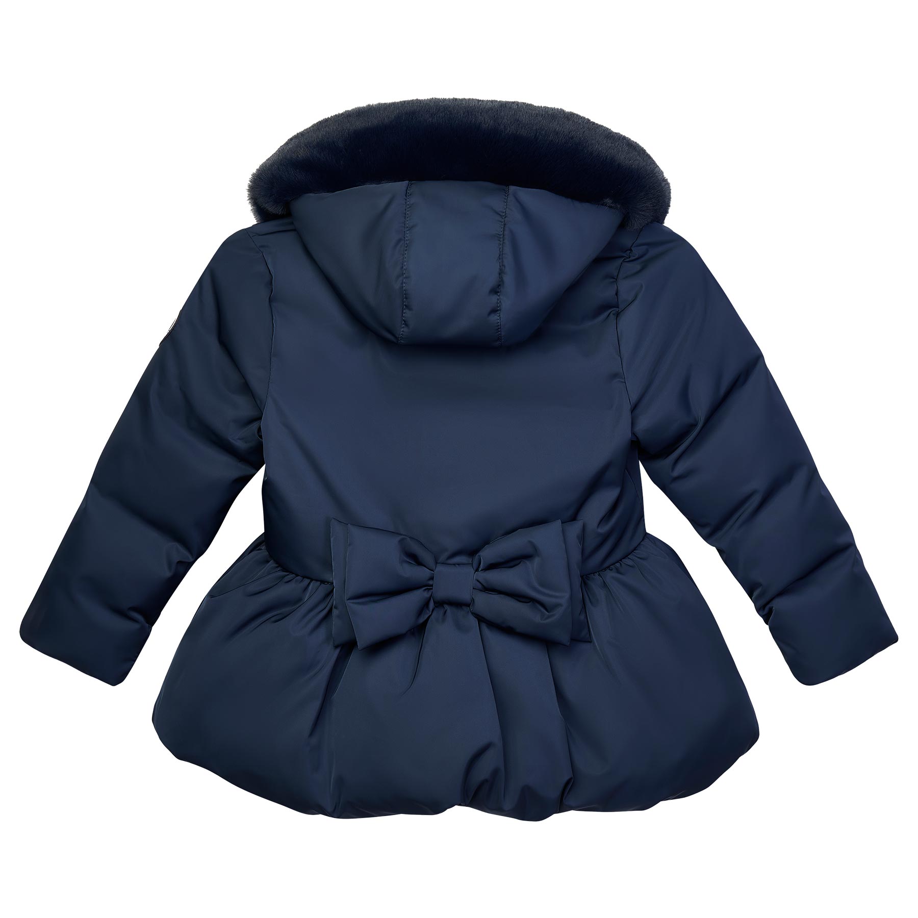 A Dee BTS Amie Short Jacket Faux Fur Hood - Navy Blue.