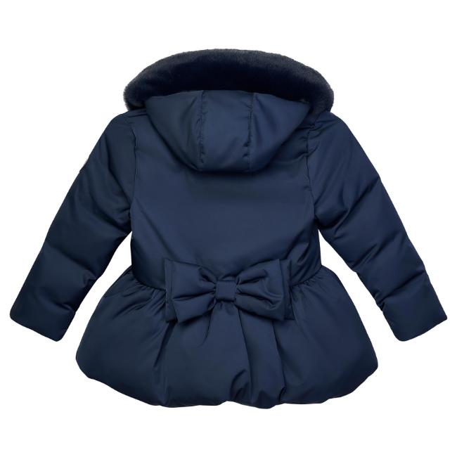 A Dee BTS Amie Short Jacket Faux Fur Hood - Navy Blue.