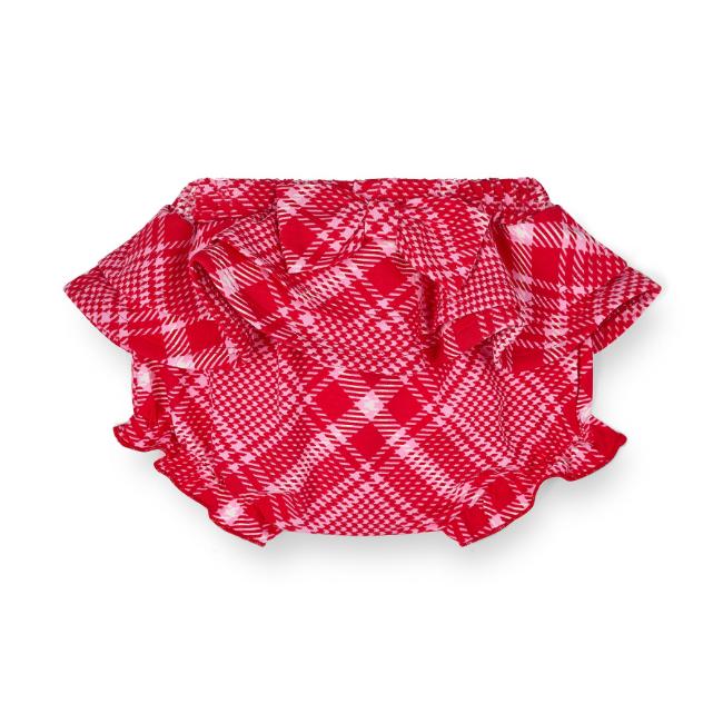 Little A Baby Girls Little Bows Katy Check Jam Pant Set - Snow White Red.
