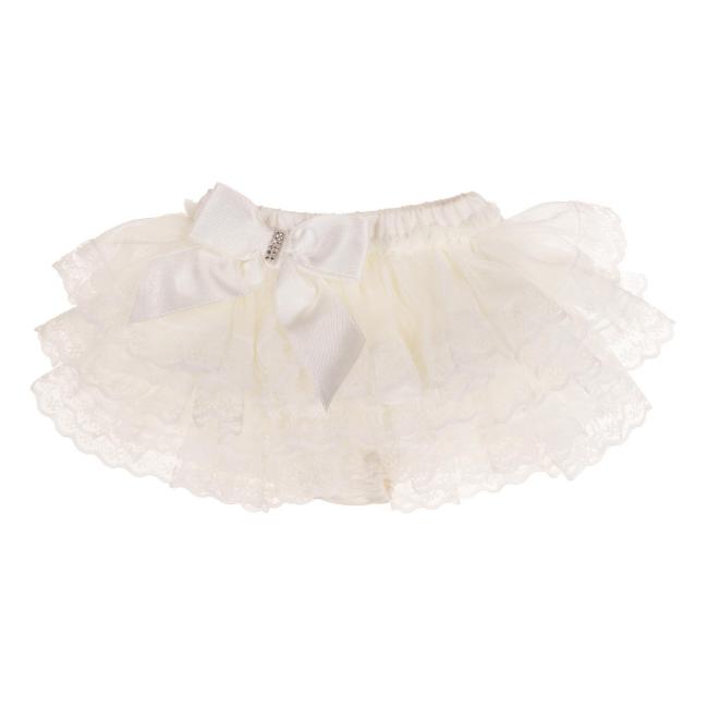 Beau KiD Baby Girls Lace Ruffle Bloomer Panties With Diamante Satin Bow ...