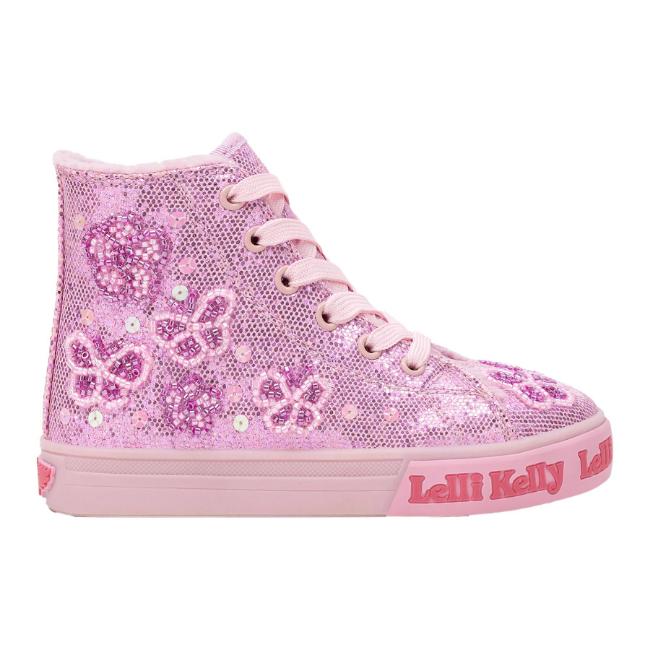 Lelli Kelly Taylor Beaded Mid Boot With Inside Zip - Metallic Pink Glitter.