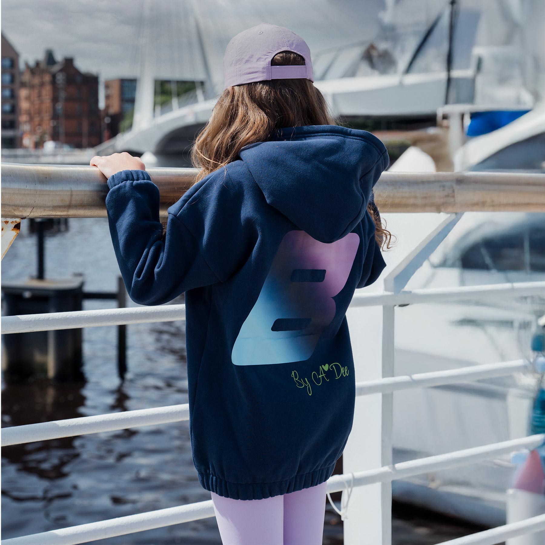 Bonini by A* Dee Sparkle Oversized Hoodie - Blue Navy.