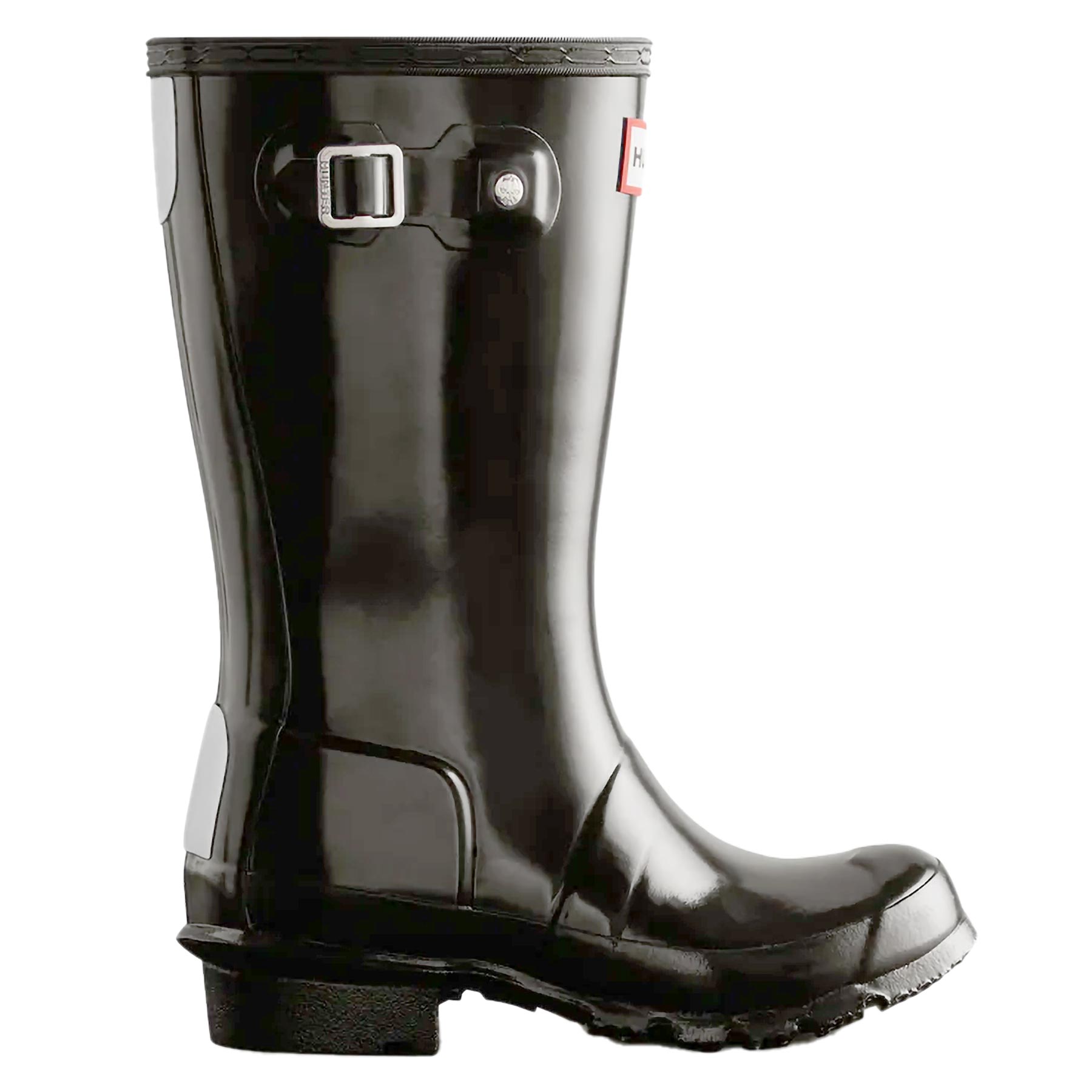 Hunter Original Big Kids Gloss Wellington Boots - Black.