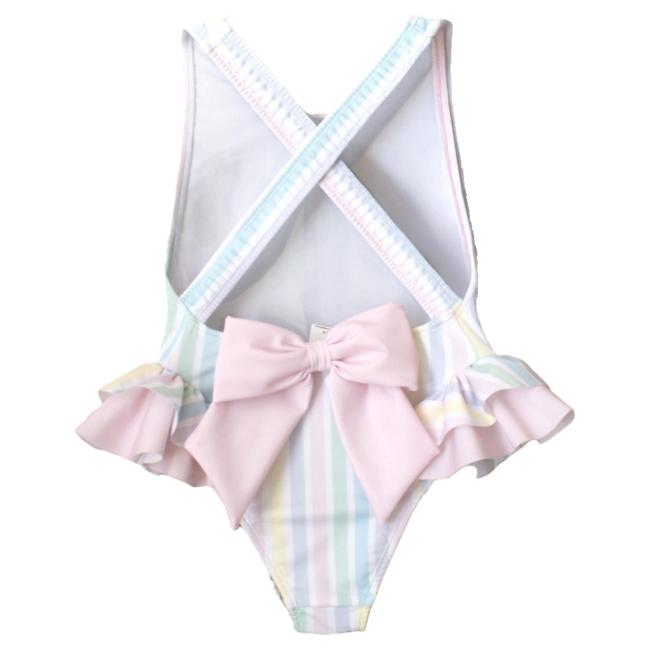 Meia Pata Girls Stripes Colour Bahamas Ruffle Swimsuit - Multi.