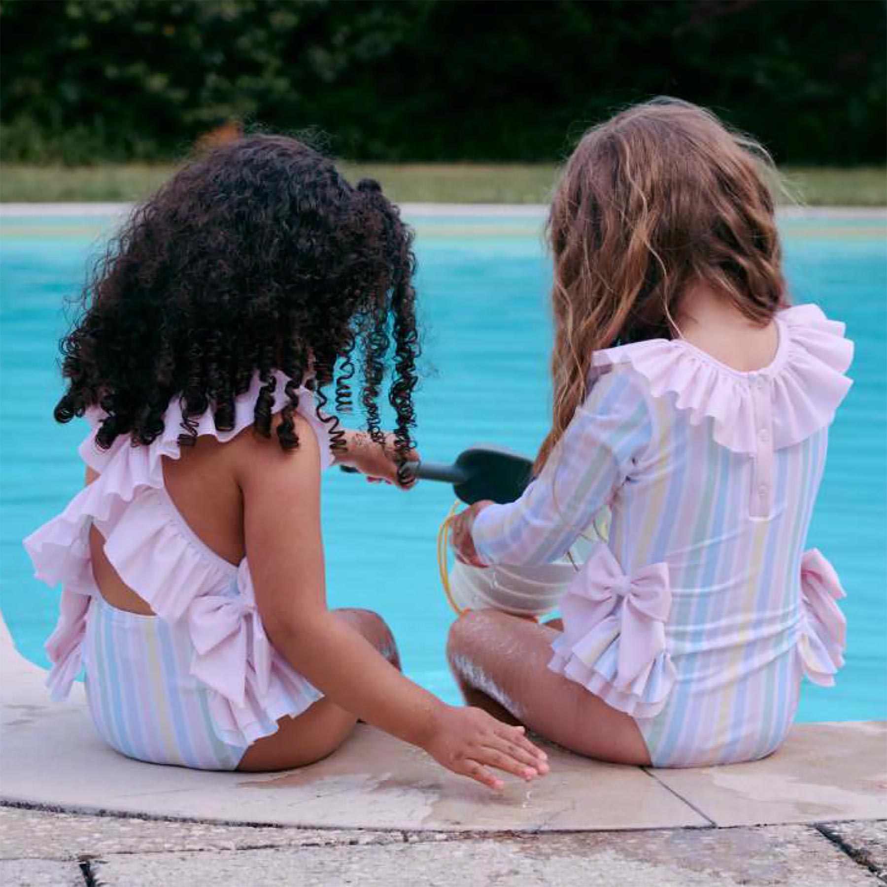 Meia Pata Girls Stripes Colour Jamaica Long Sleeve Swimsuit - Multi.